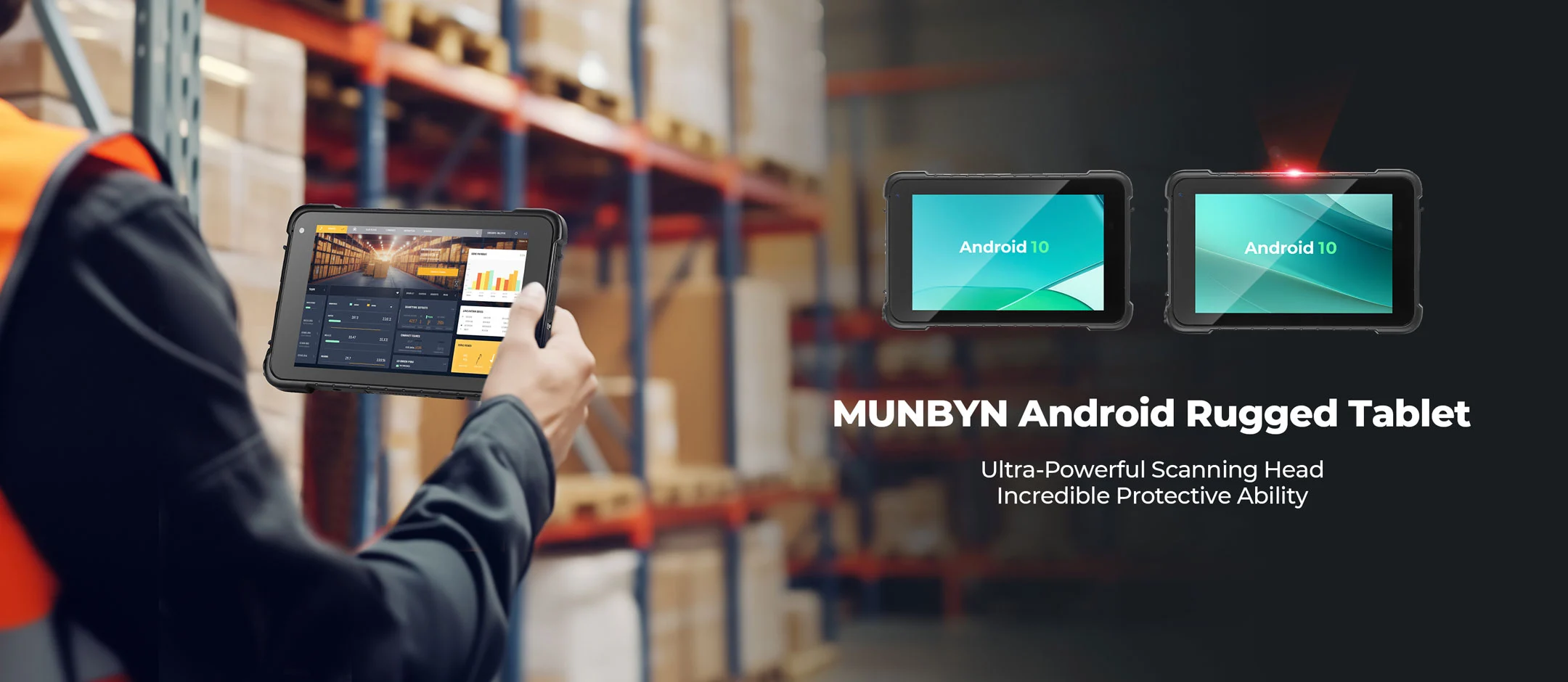 Rugged Android Tablet - MUNBYN® Scan
